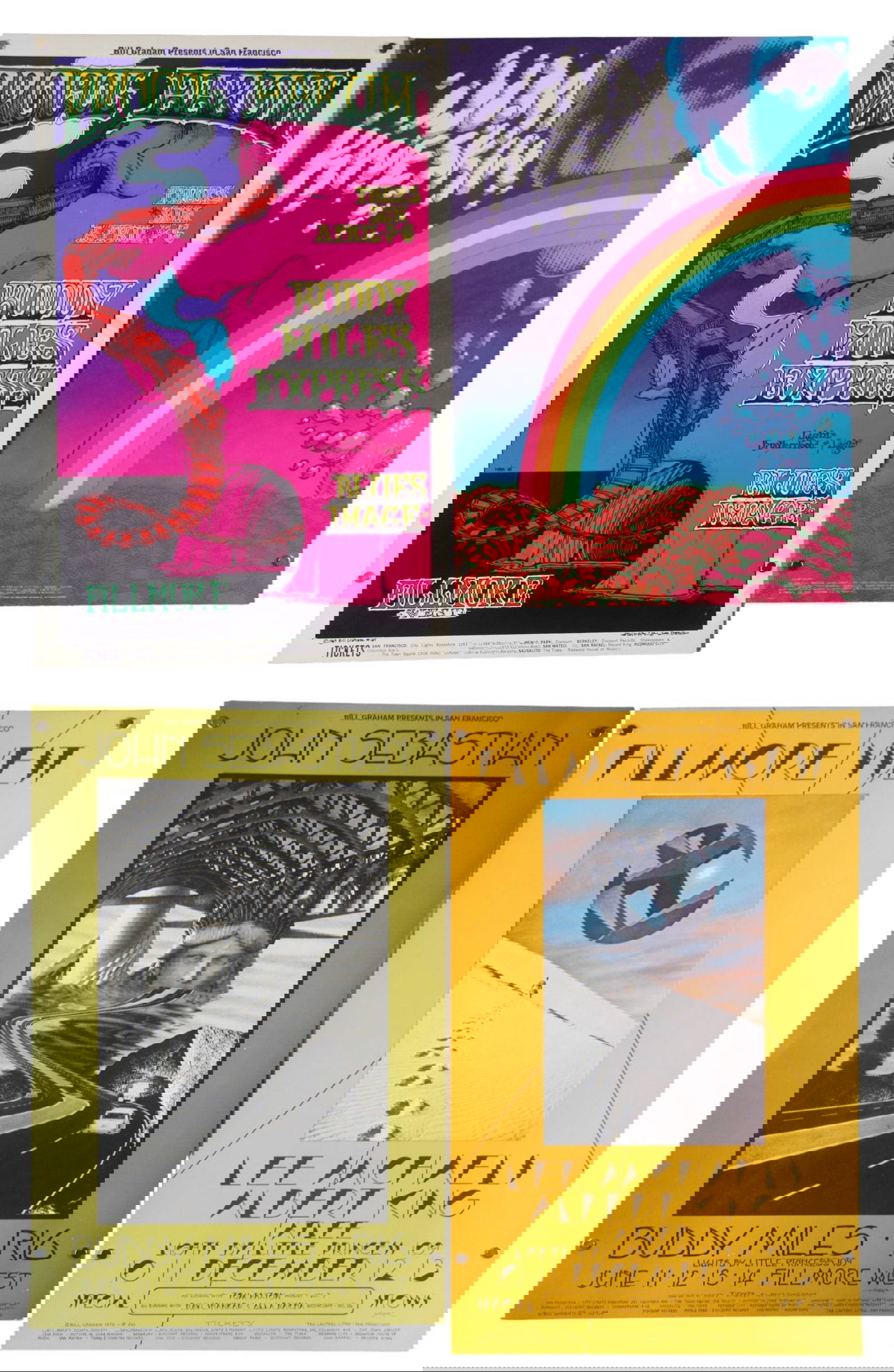 (4) 1969-70 Fillmore & Avalon Concert Posters Auction