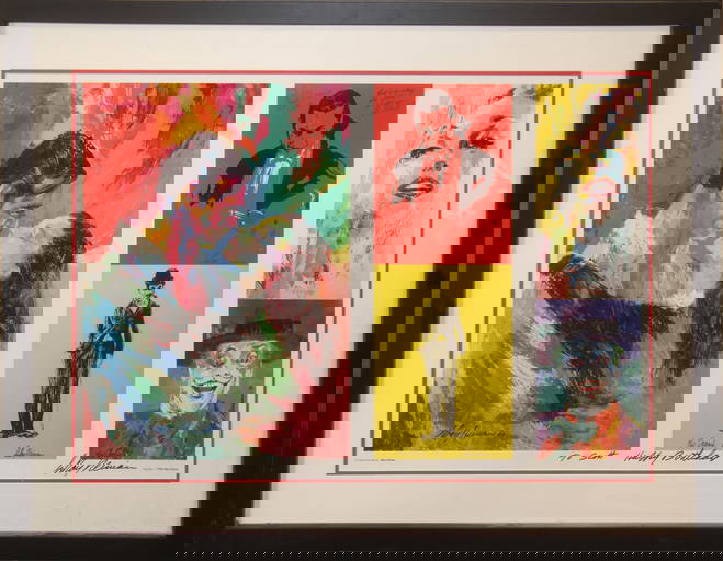 Signed Leroy Neiman Print "tribute To Movies"