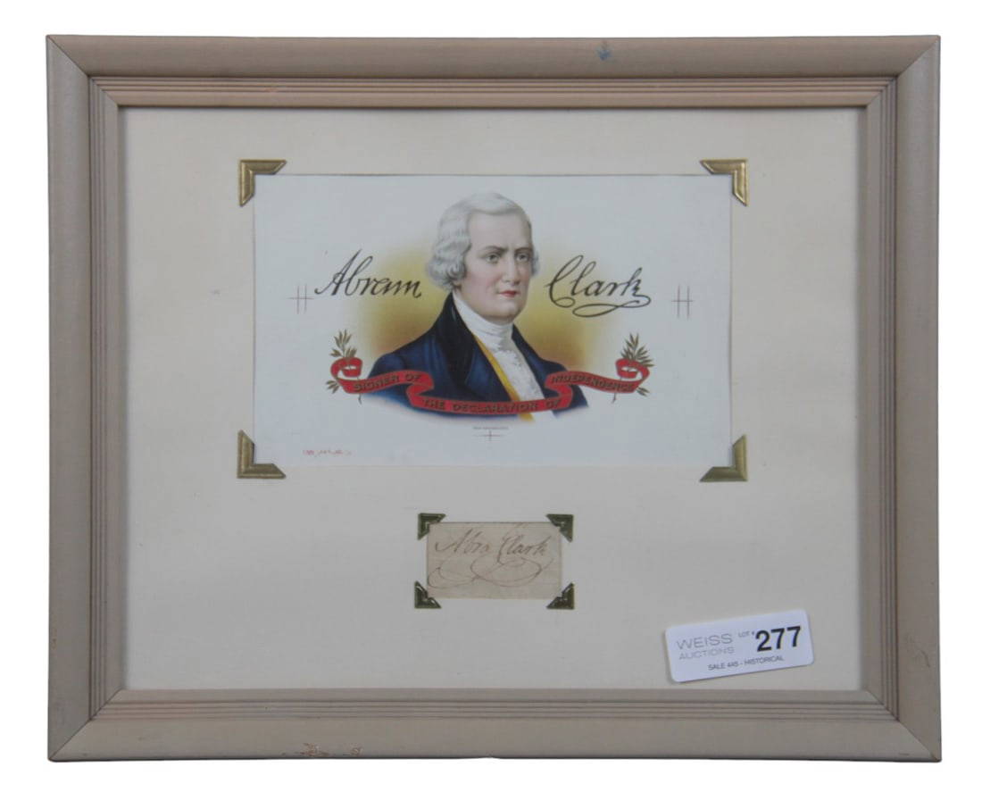 Abraham Clark Signer Of Declaration From Nj Auction