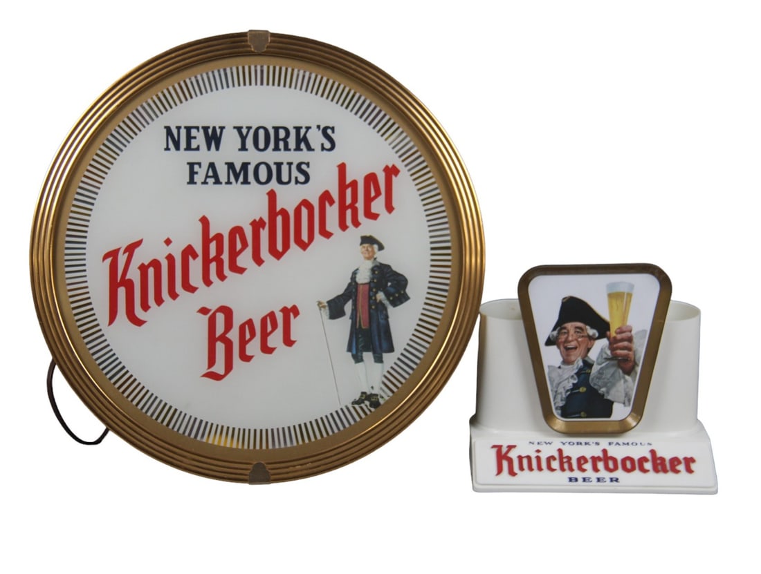 Two Piece Knickerbocker Beer Advertising Lot Auction