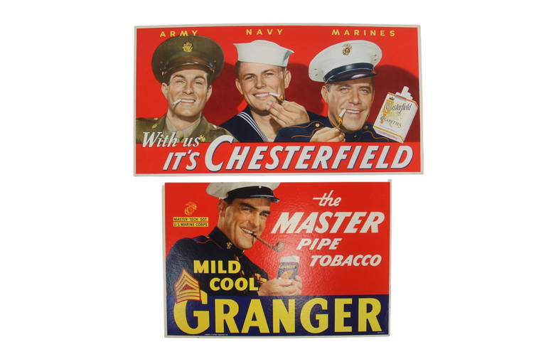 Granger & Chesterfield Tobacco Ad Signs