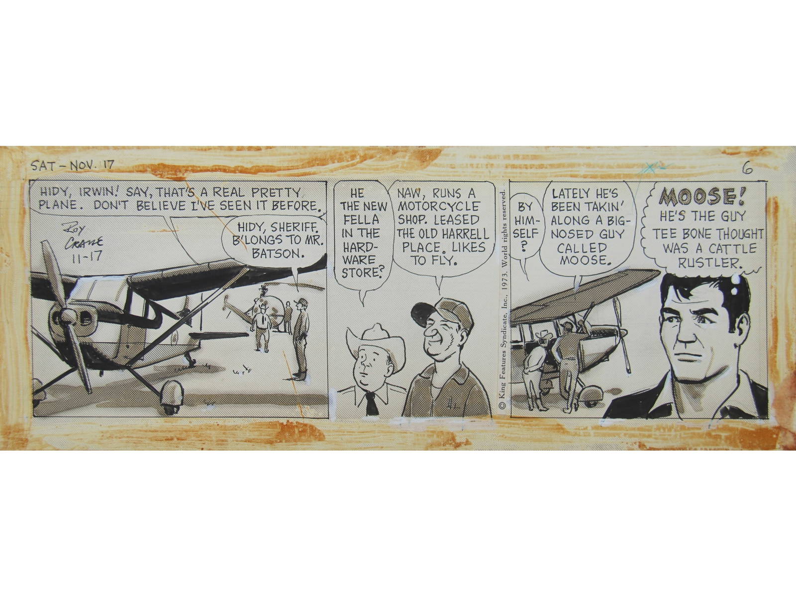 Roy Crane Buz Sawyer Daily Comic Strip Original Auction