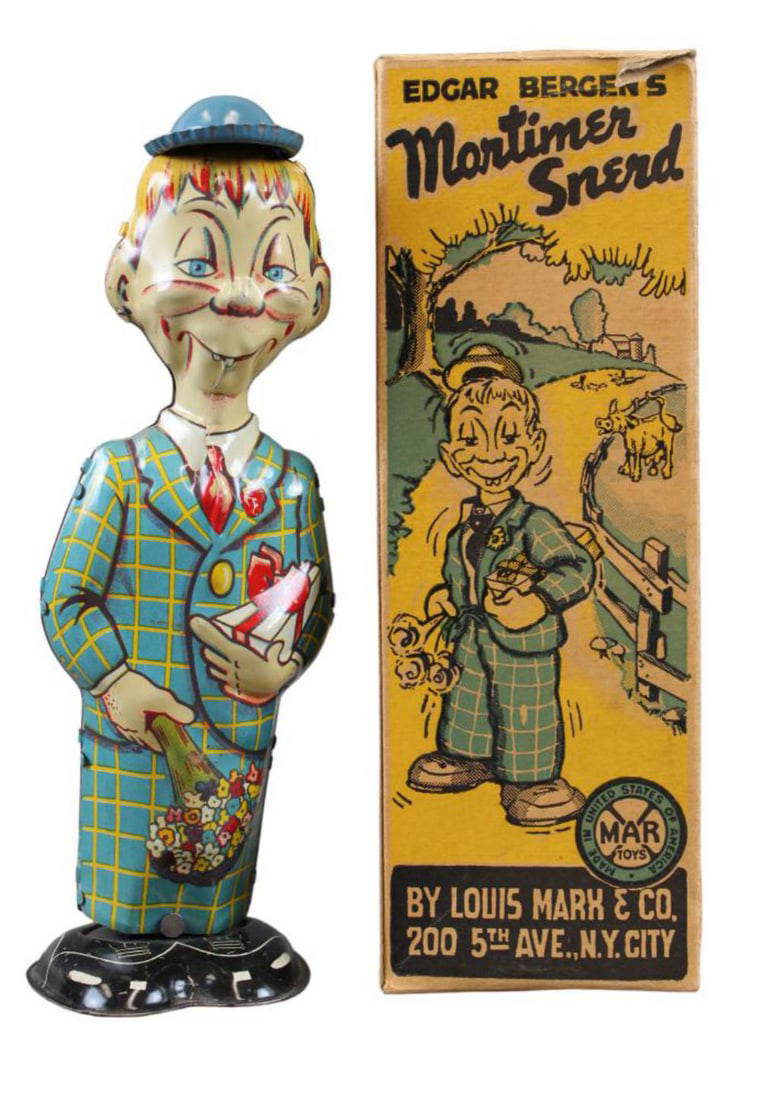 Marx Tin Litho Windup Mortimer Snerd Walker W/box Auction