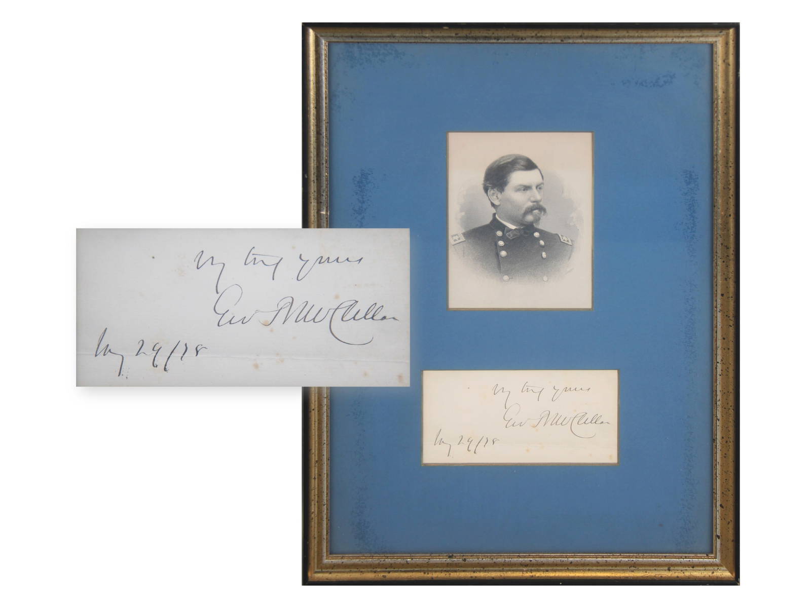 Civil War General George Mcclellan Signed Card Auction