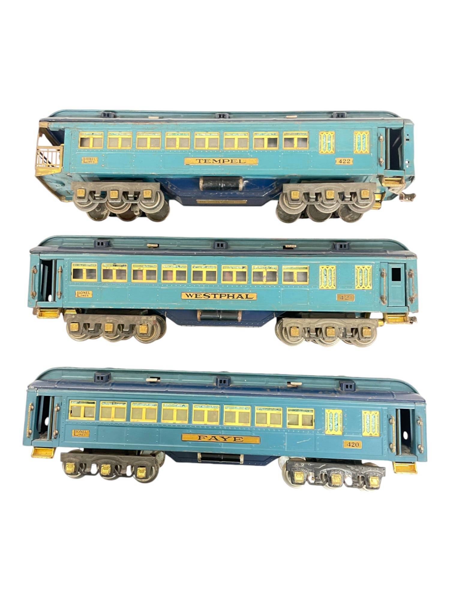 3 Lionel Early Blue Comet Cars Auction