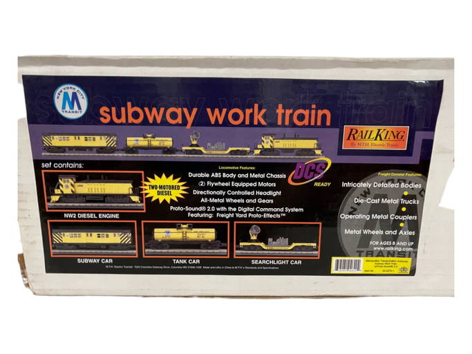 Mth Railking 30 2273 1 Subway Work Train Set