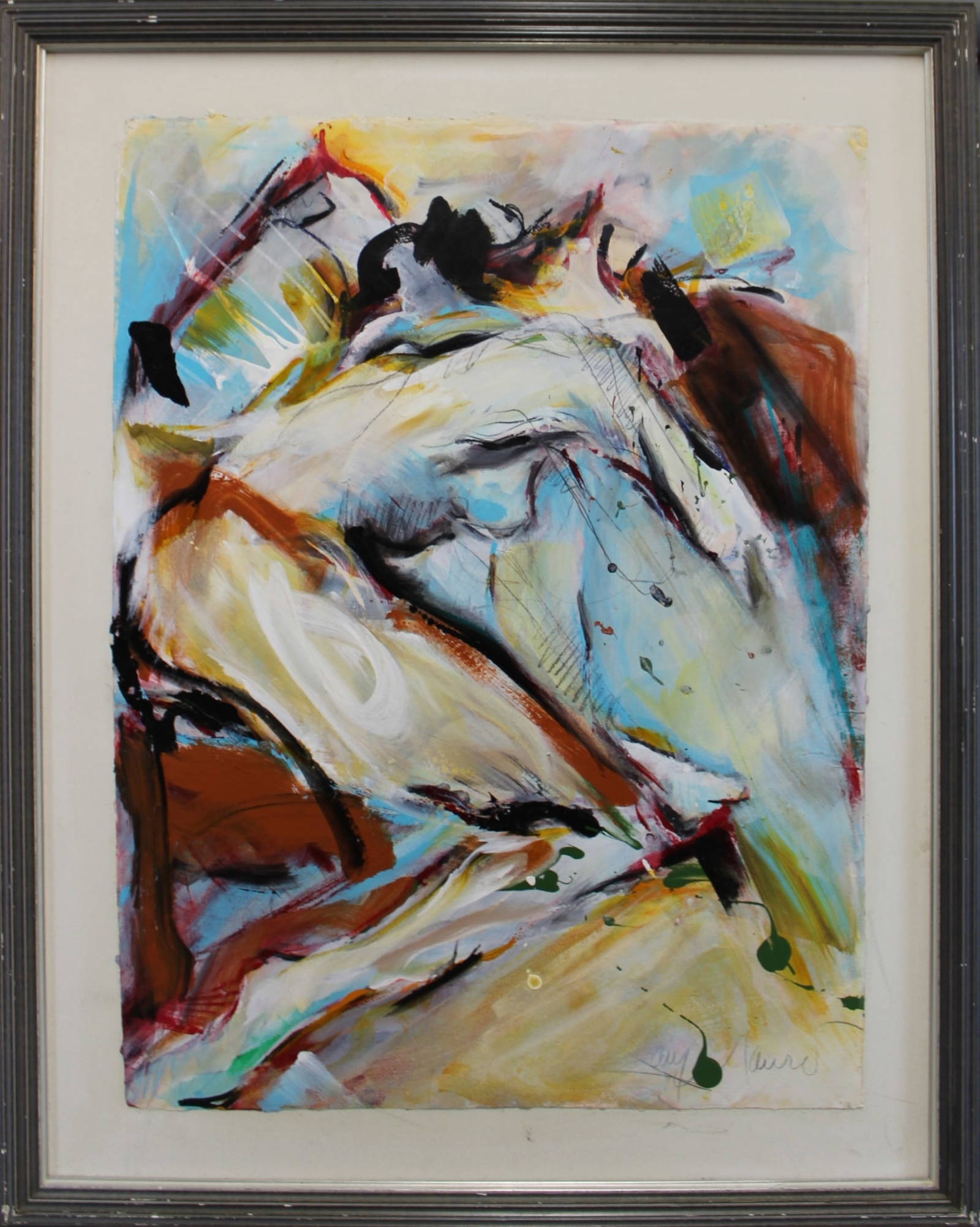 Gary Mauro, Large Abstract Oil Painting On Paper Auction