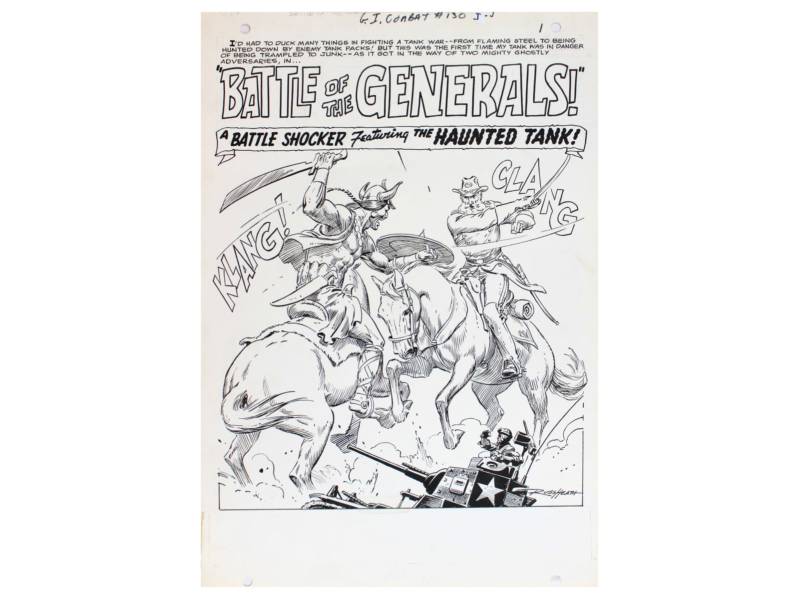 Russ Heath Gi Combat #130 Splash Page Art - May 28, 2025 | Weiss ...