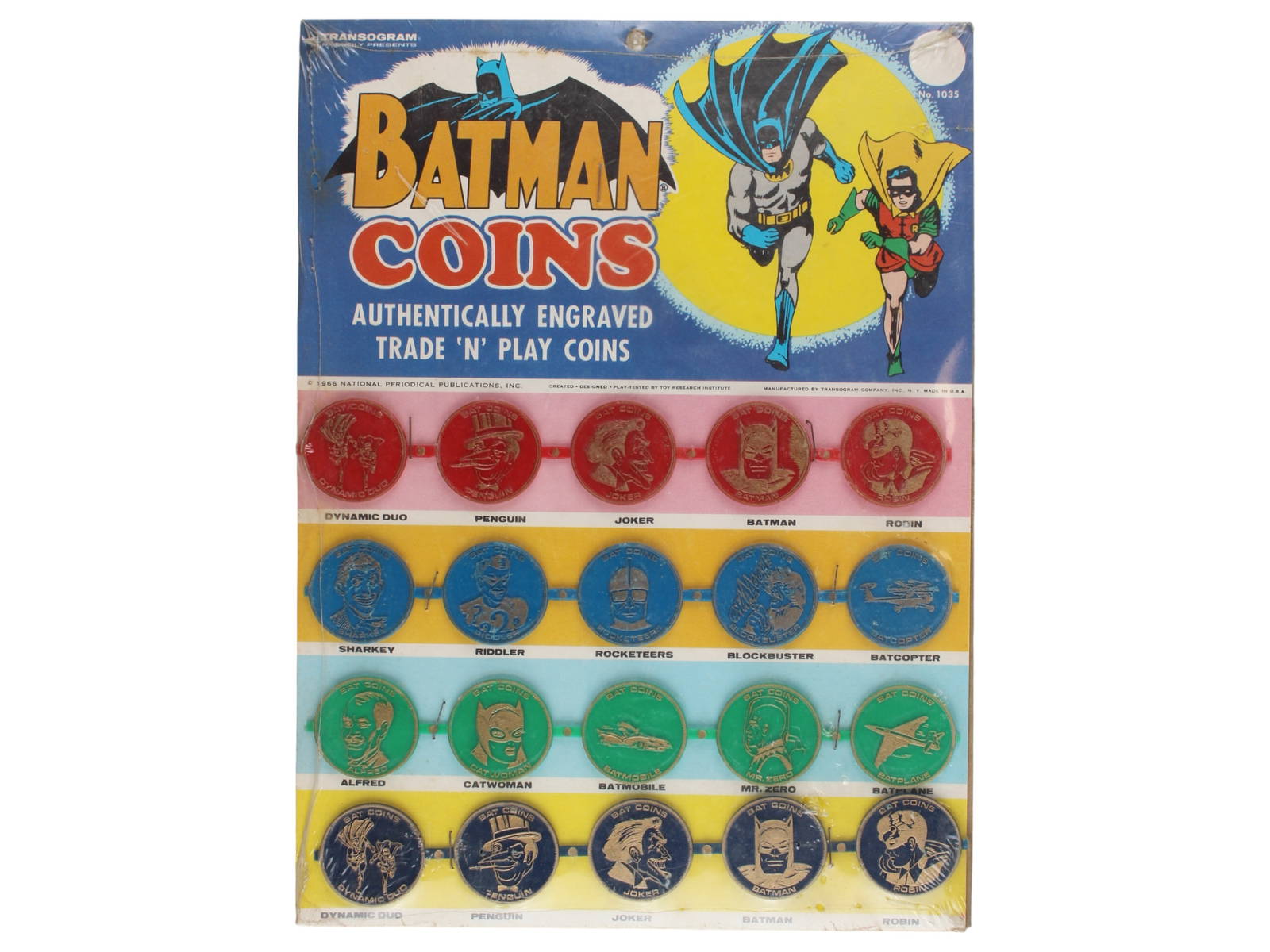 1966 Batman Coins On Original Unopened Card Auction