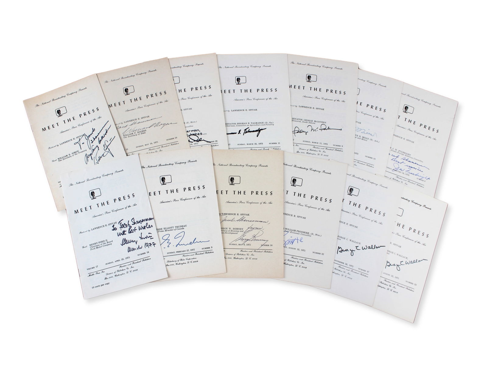 (30+) Signed Meet The Press Pamphlets Auction