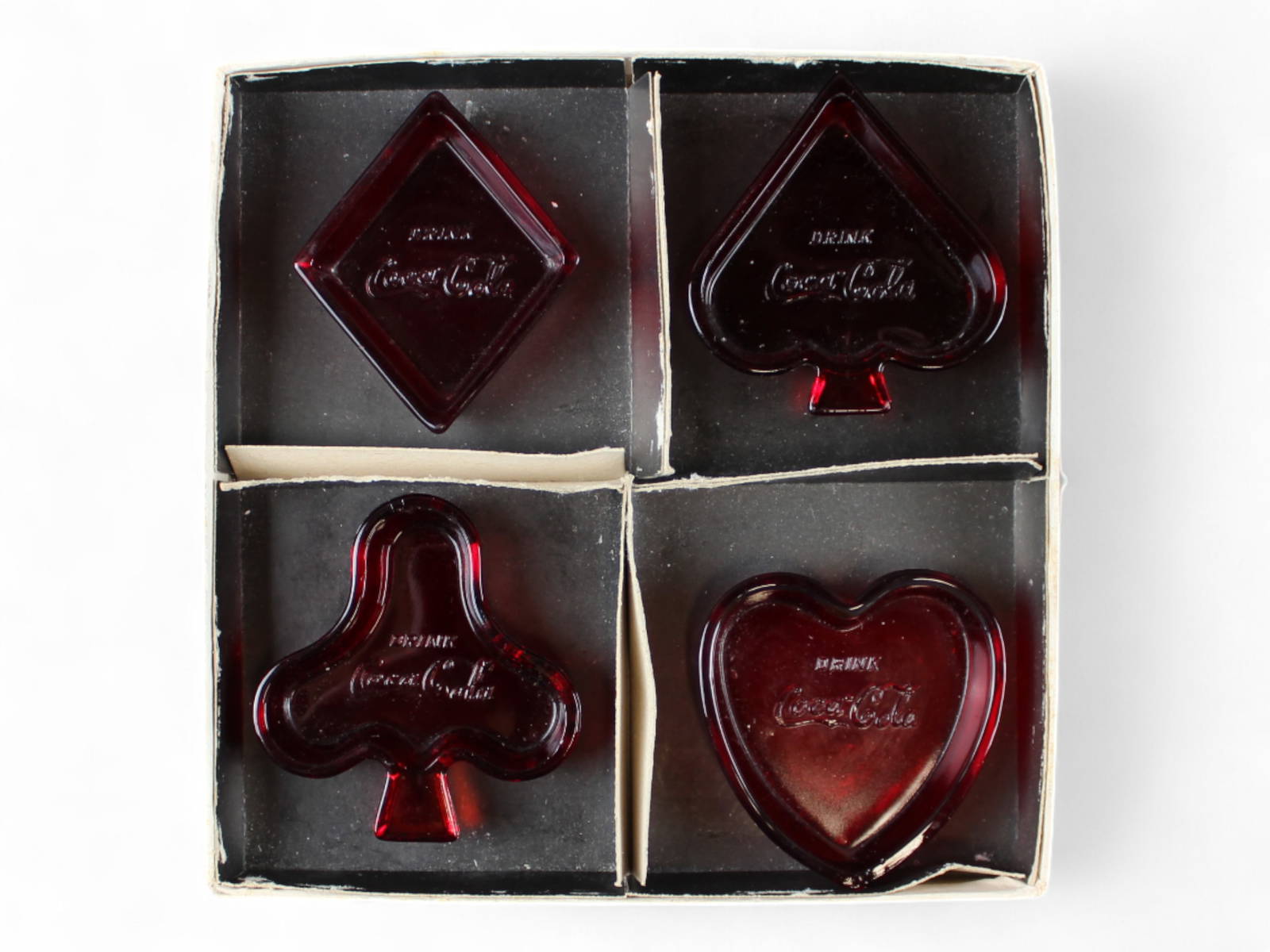 1950's Set Of 4 Coca Cola Ruby Glass Ashtrays Auction