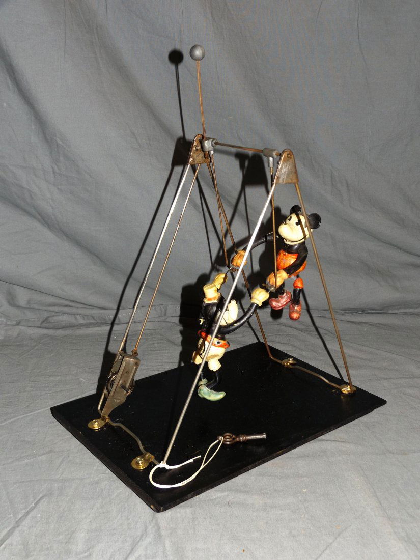 Mickey & Minnie Mouse Celluloid Trapeze Toy