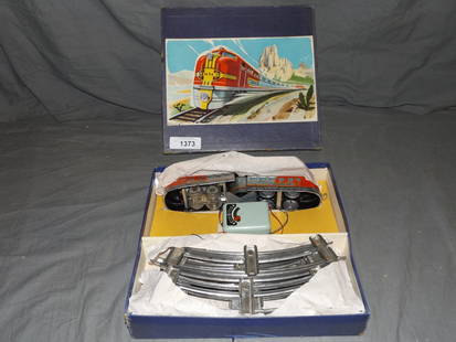 Boxed Distler Tin Litho Santa Fe Train Set