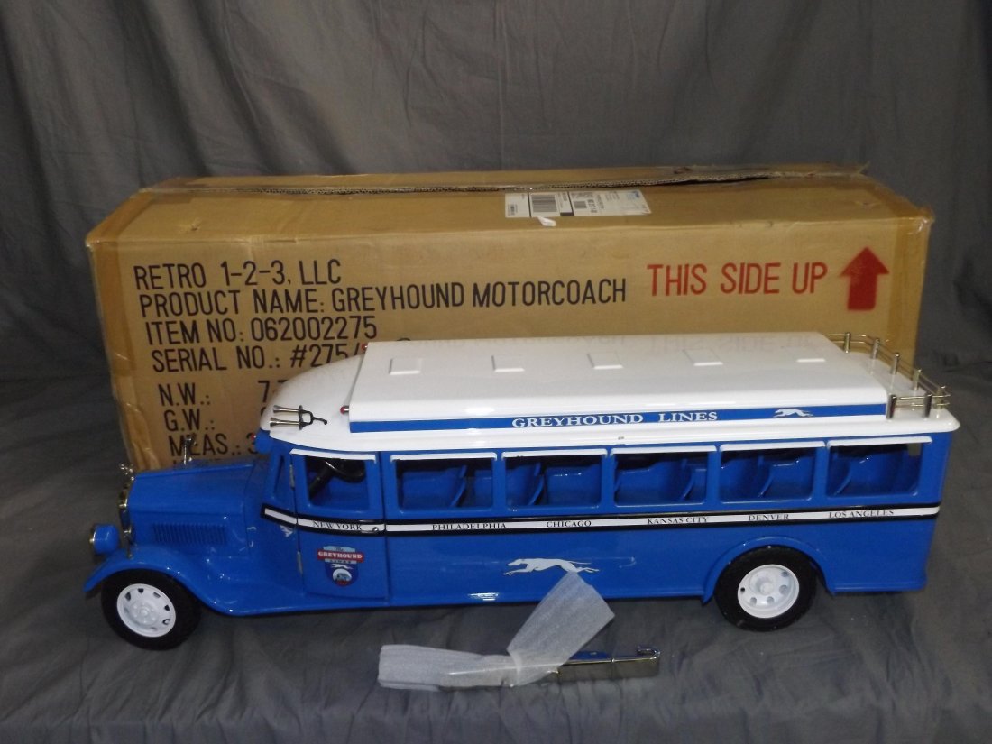 Retro 1 2 3 Greyhound Bus.