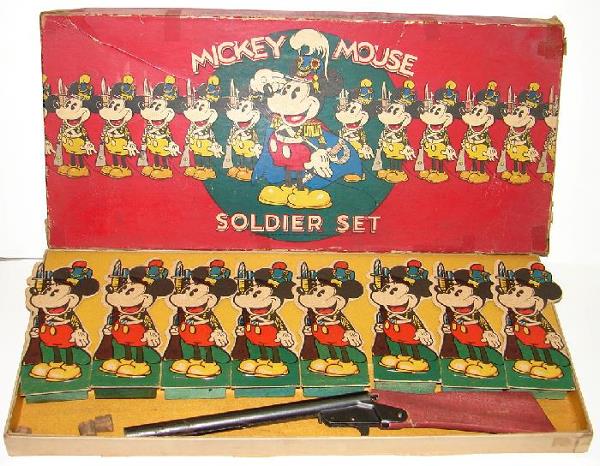 Rare 1930's Mickey Mouse Soldier Set Game