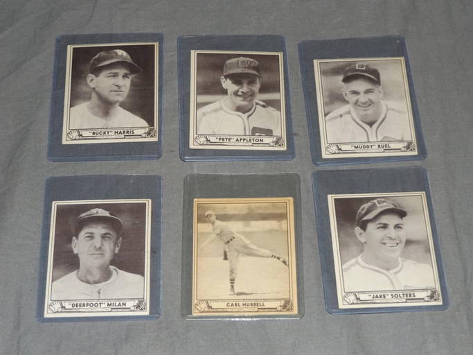 Lot Of 6, 1940 Play Ball Baseball Cards