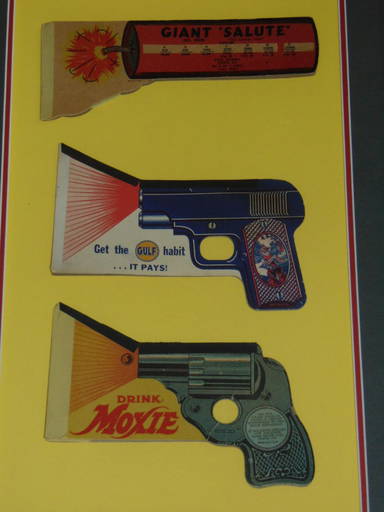 (3) 1950's Cardboard Advertising Paper Pop Guns