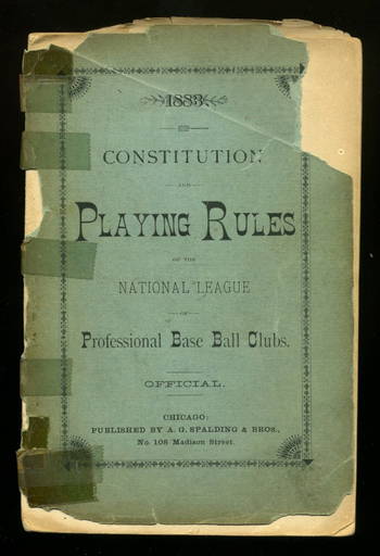 Rare. Baseball Rule Book.