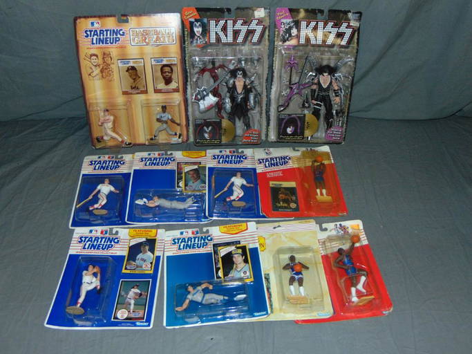 Mint On Card Starting Lineup & Kiss Figures