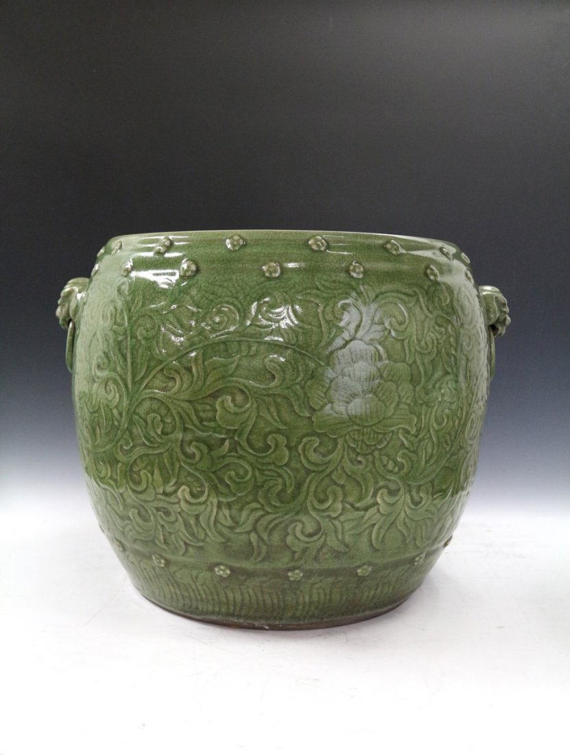 Large Crackle Celadon Glazed Fish Pot - Dec 14, 2013 | Linwoods Auction ...