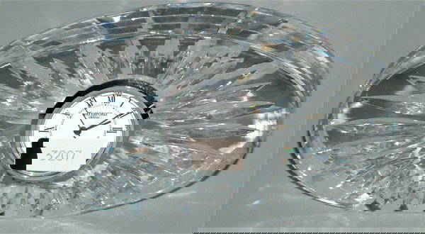 Waterford Crystal Desk Clock 5"l