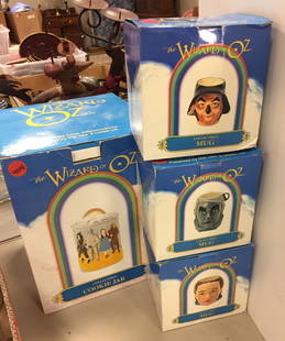 4 Ct Wizard Of Oz Cookie Jar And Mugs