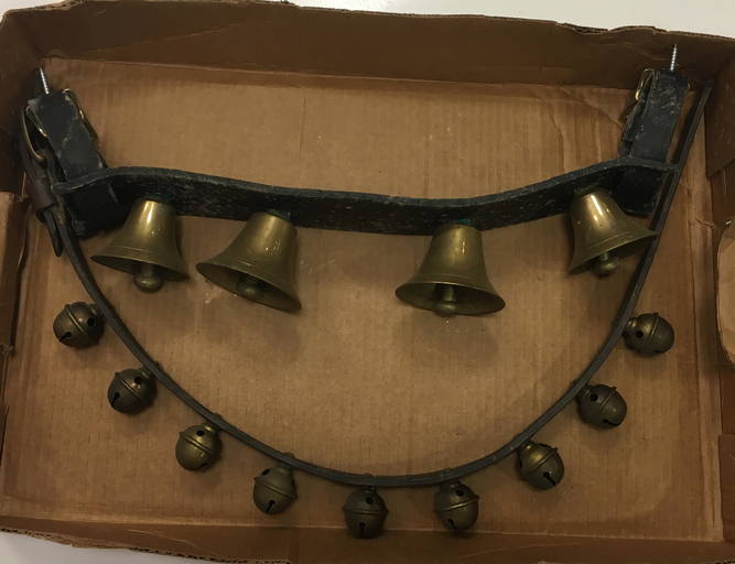 Strand Of 9 Pony Bells On A Leather Strap, With A