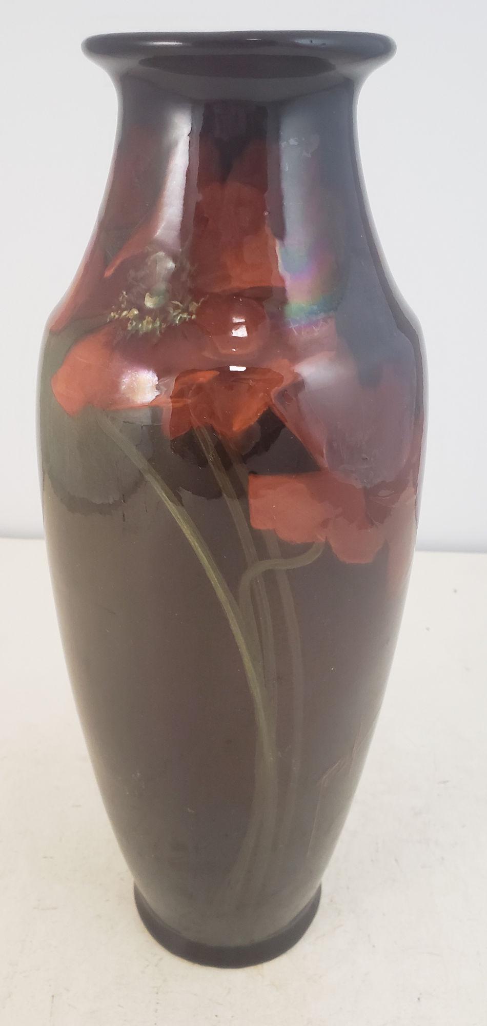 Weller Pottery Louwelsa Vase Signed Frank Ferrell Poppy