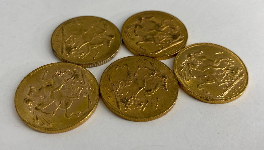 Five (5) Gold Sovereign Coins
