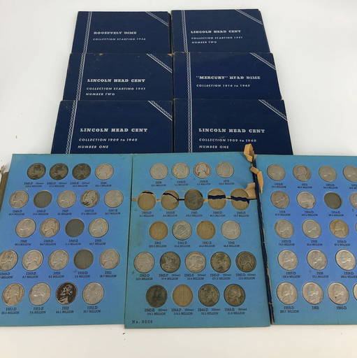7 Assorted Coin Albums With Contents