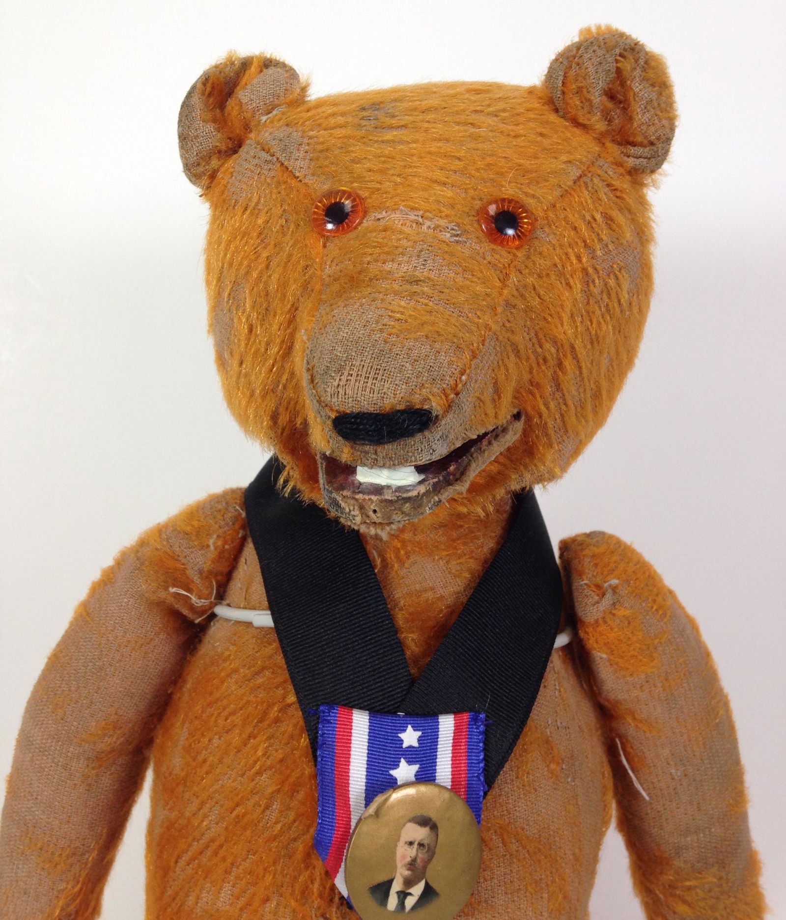 18 1/2" 1907 Laughing Roosevelt Teddy Bear. Made By