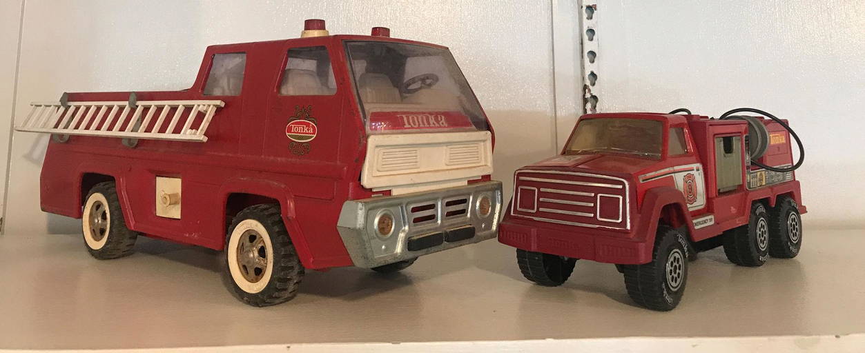 Tonka Box Lot Including Tonka Rescue Fire Truck And