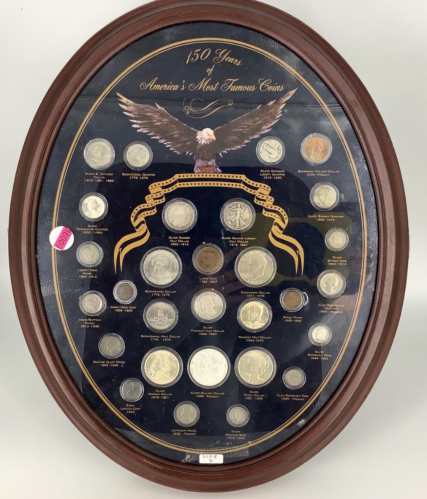 150 Years Of America's Most Famous Coins Display Case