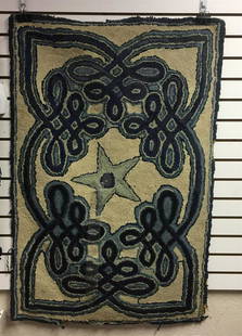 Peggy Teich Hand Hooked Folk Art Rug