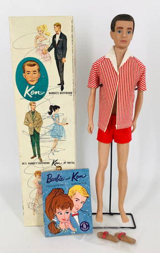 Brunette Flock Hair Ken In Original Box. Flocking Is