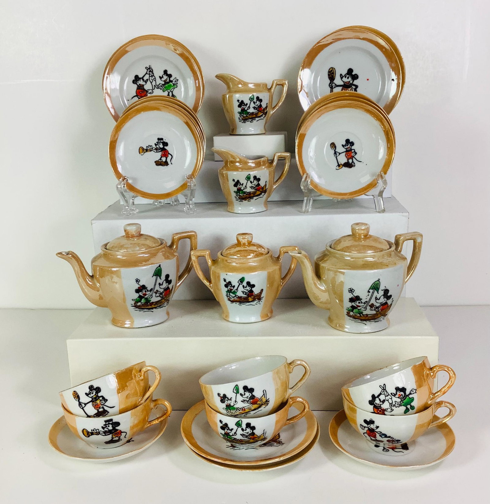Mixed Set Of Mickey Mouse Child's China Tea Set, Not