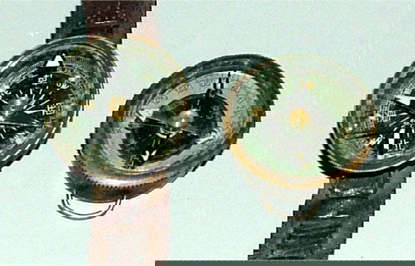 (2) Japanese Wwii Wrist Compasses (1) With Band