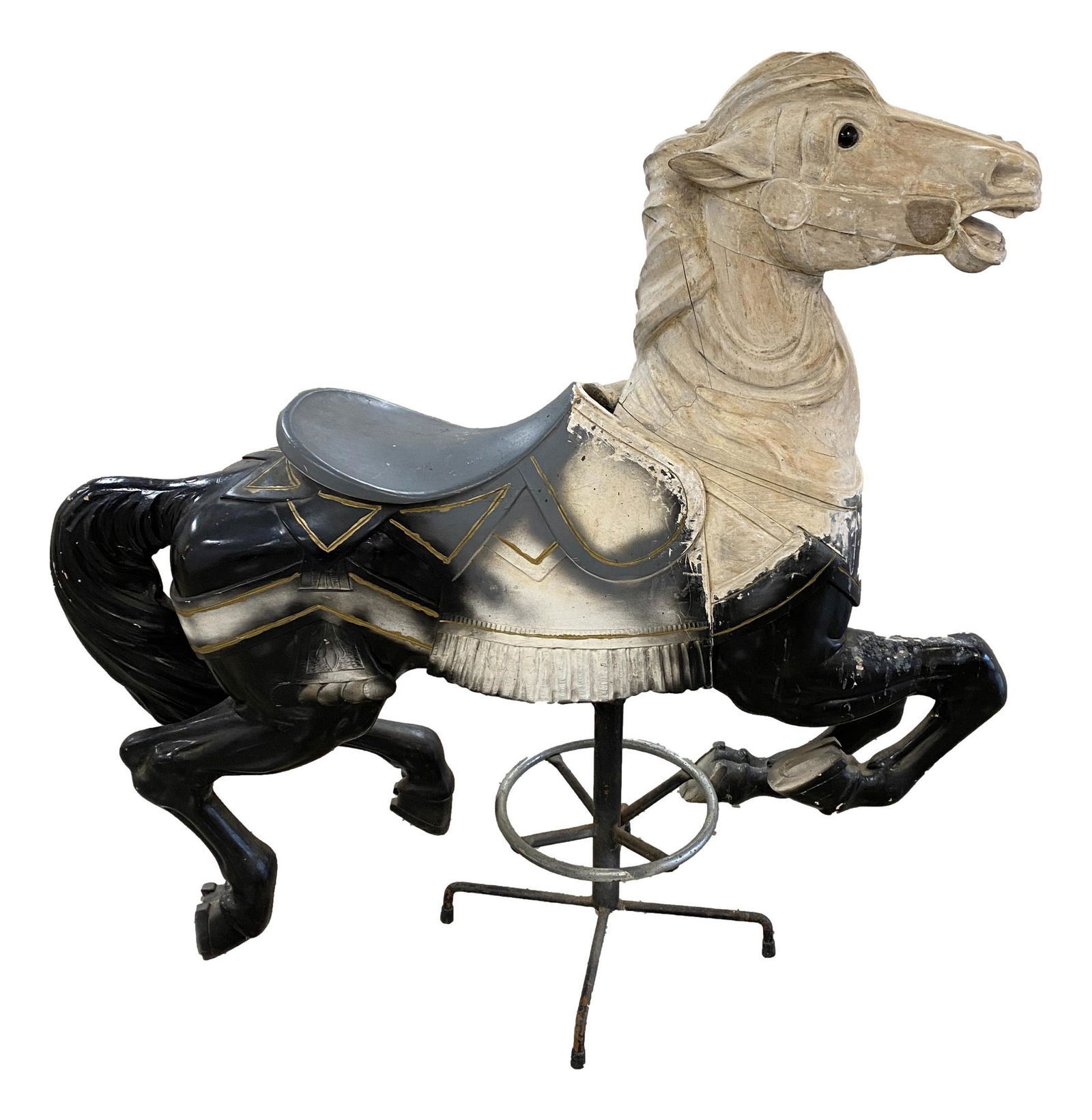 Early Wooden Carousel Horse By Philadelphia Toboggan