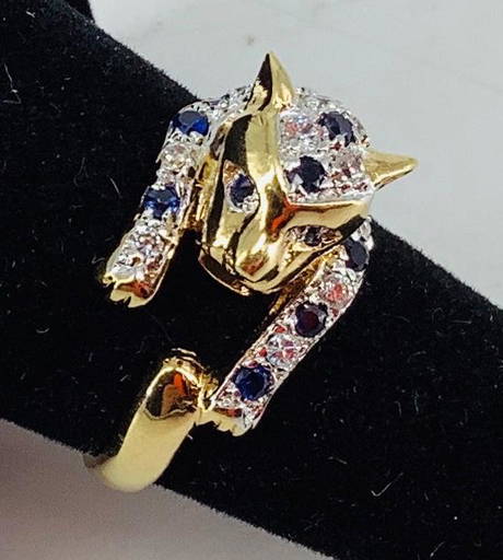 Sterling/vermeil Feline Ring