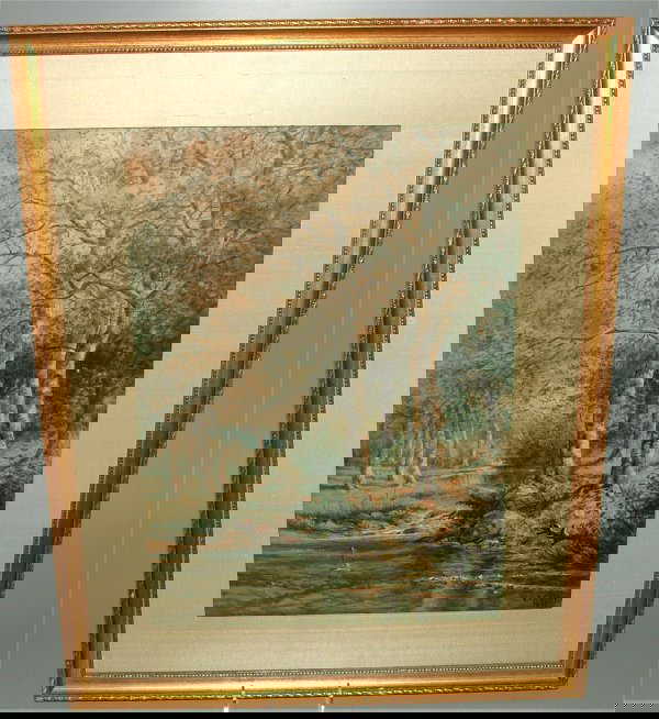 5468: G.E. COLBY CHICAGO ARTIST WATERCOLOR LANDSCAPE W/