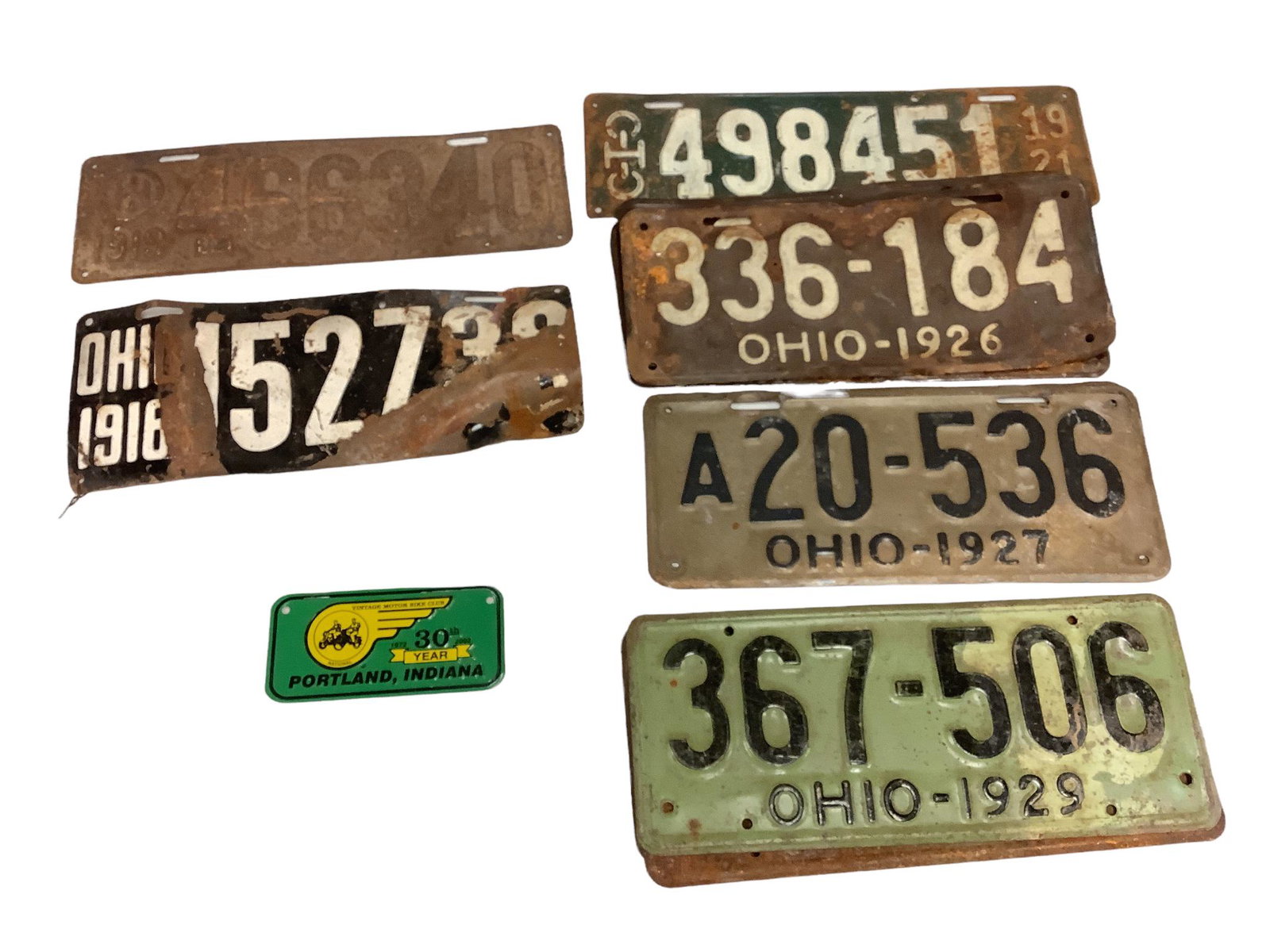 Vintage License Plates One From 1919 And Count Of 11 Dated 1921 1929.