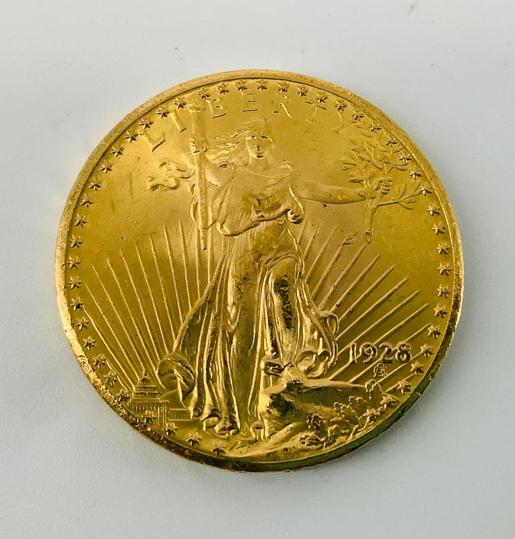 1928 P U.s. St. Gaudens Double Eagle $20.00 Gold Coin