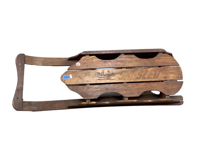 Primitive Wooden Sled. Strand Ski Sled.