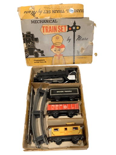 Vintage # 526 Marx Mechanical Train Set In Original Box 401 Engine With ...