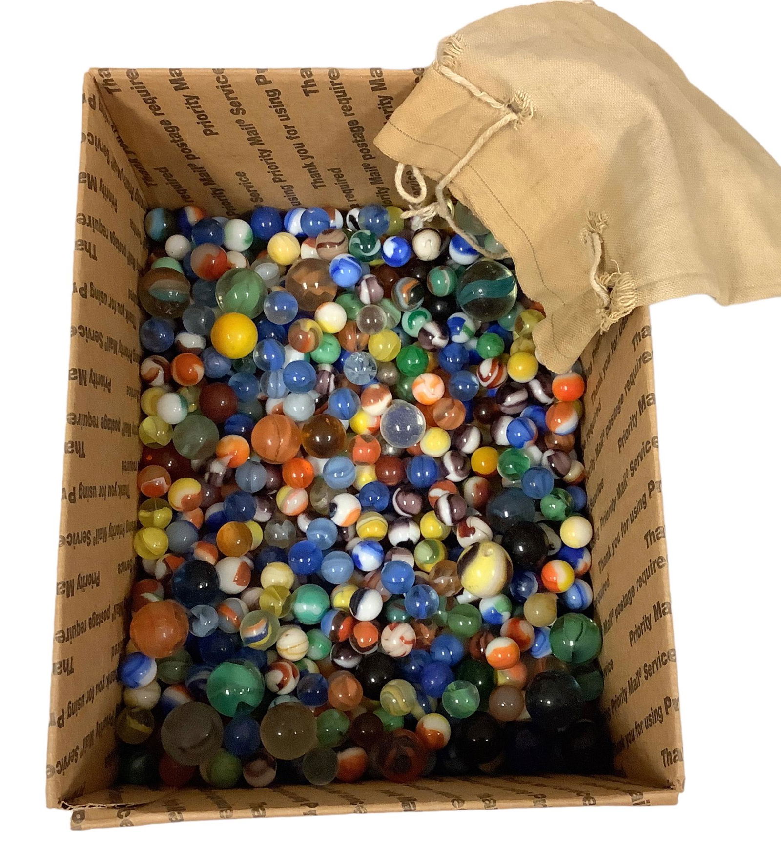 Marbles!! Box of several hundred in all sizes, types, and colors. In ...