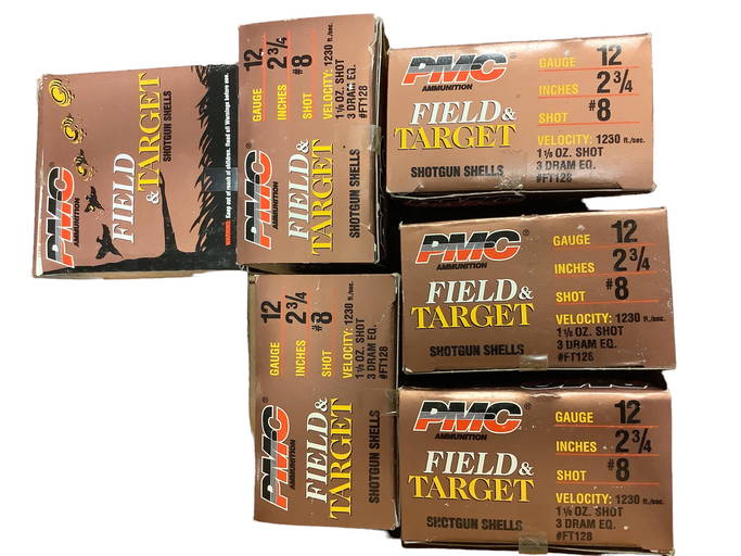(6) Boxes Pmc 12 Gauge Shotgun Shells