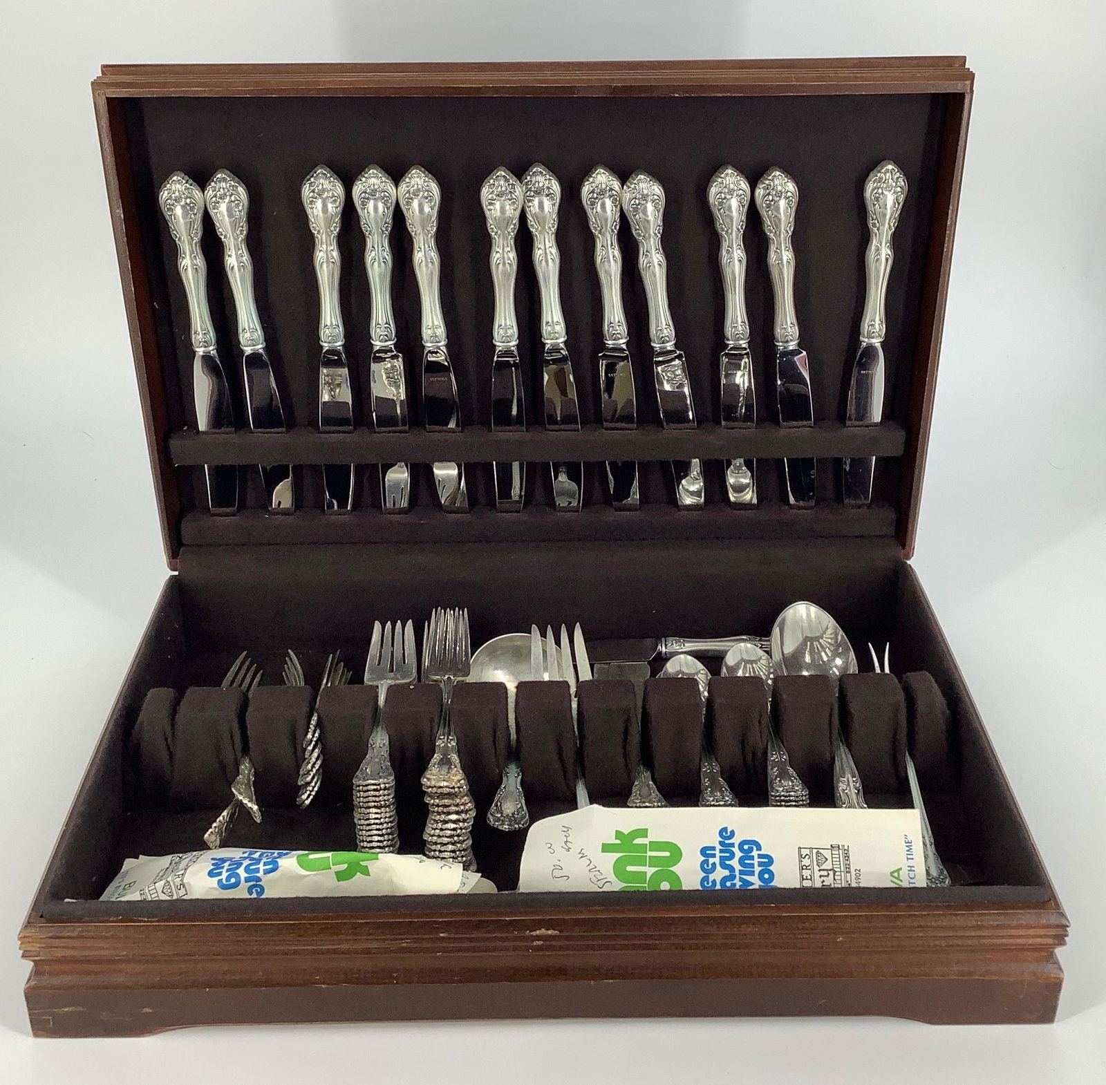 Sterling Silver Flatware In Wooden Box Auction