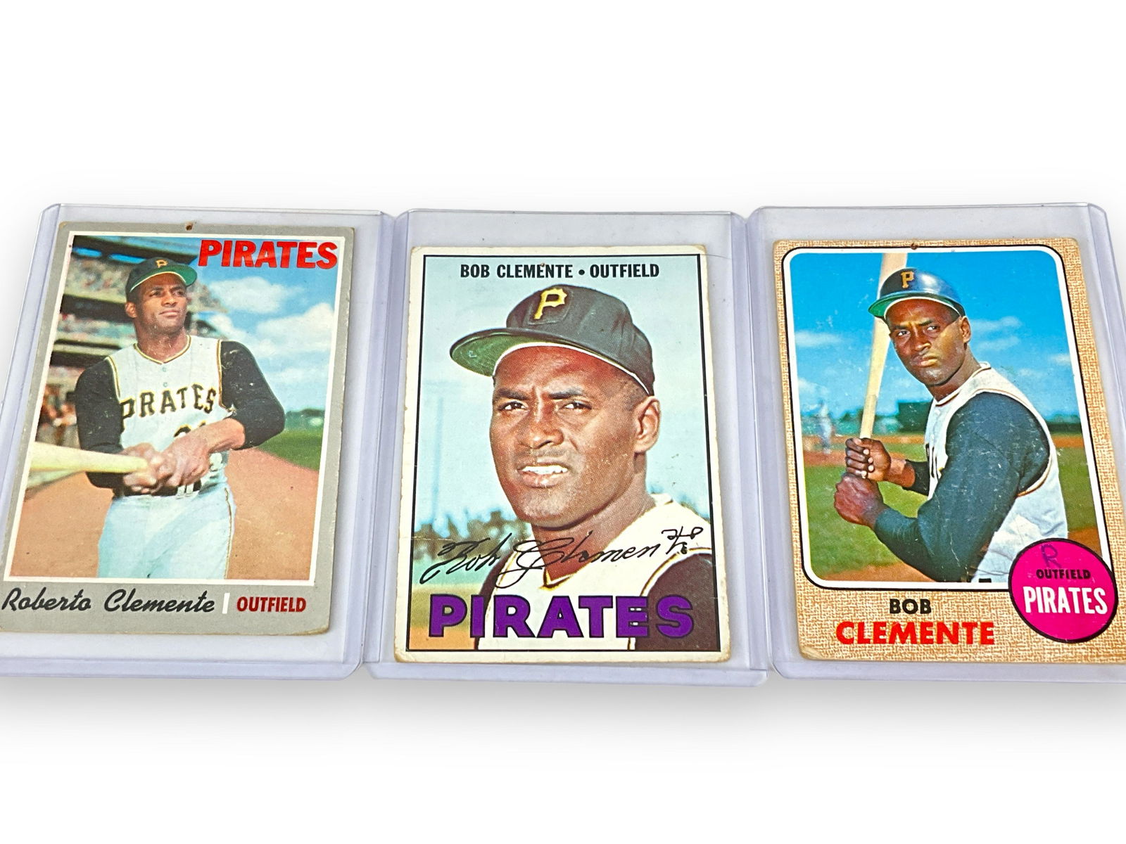 Three Roberto "bob" Clemente Baseball Cards Auction