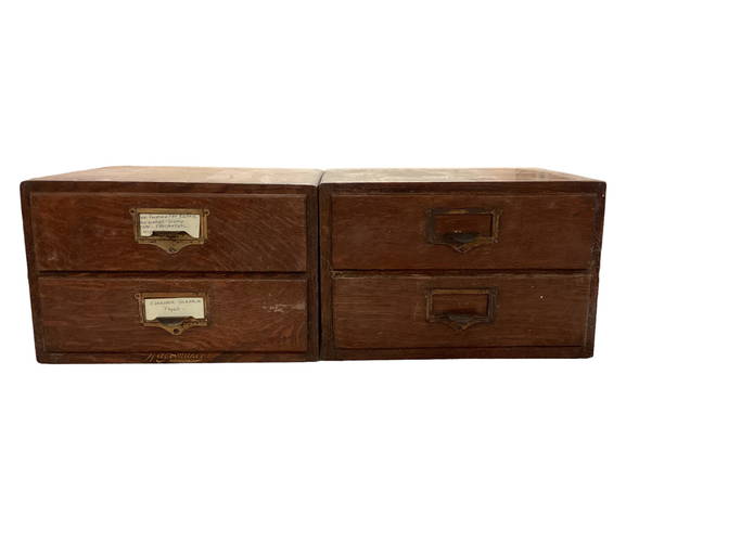 Pair Of Oak Two Drawer File Boxes