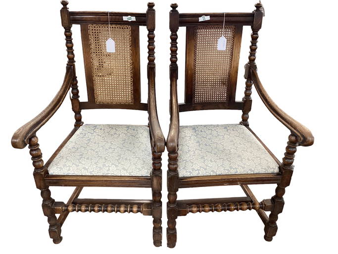 2 Cane Back Arm Chairs